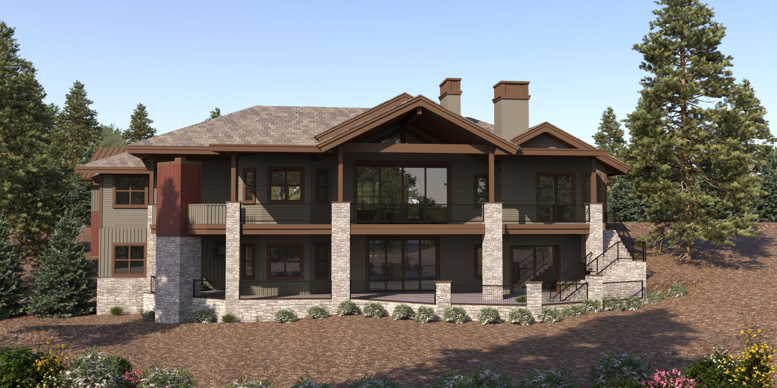 Exterior 3D Rendering of a House in Phoenix Arizona
