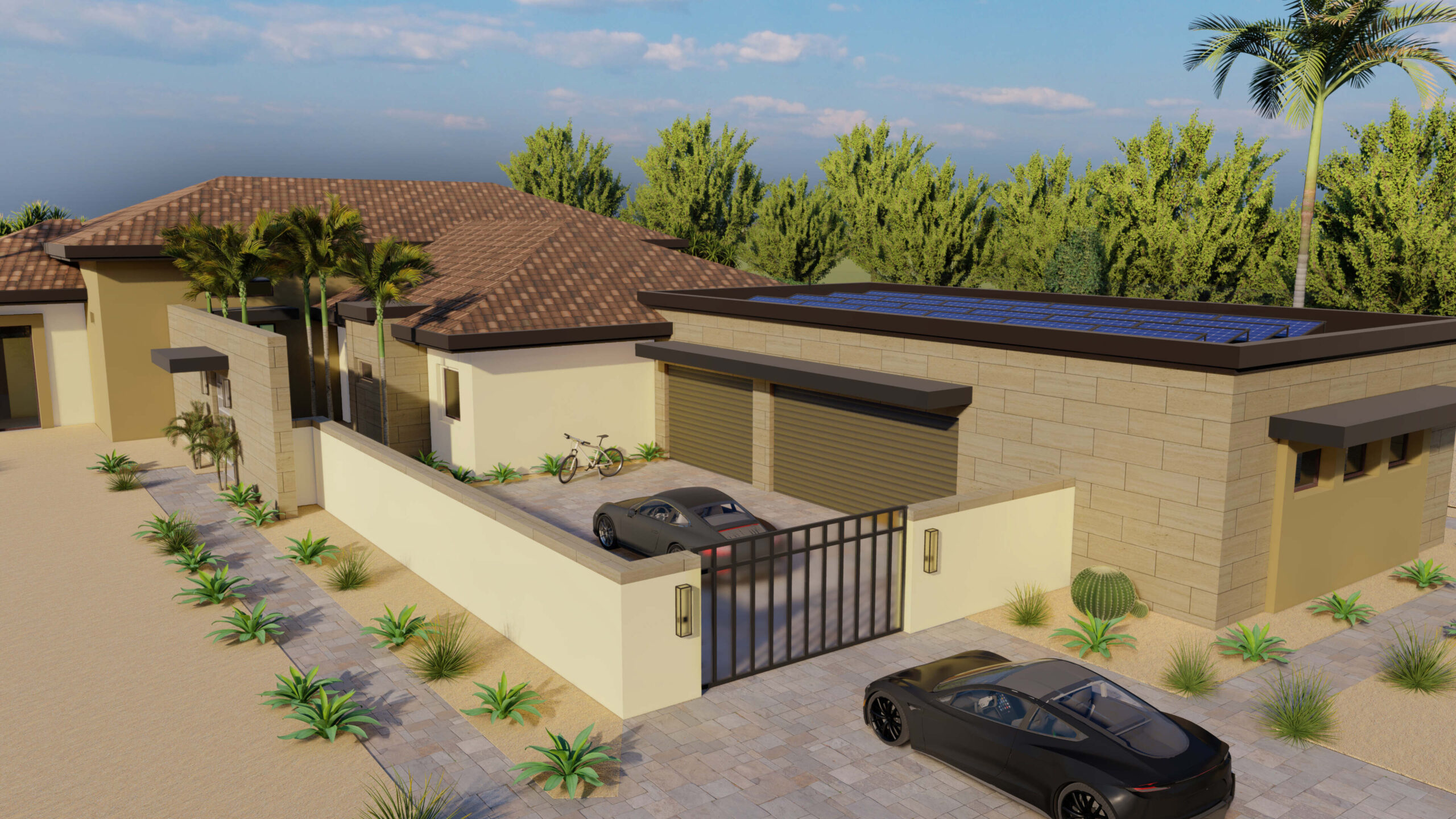 Front Courtyard Rendering in Las Vegas NV | JS Engineering